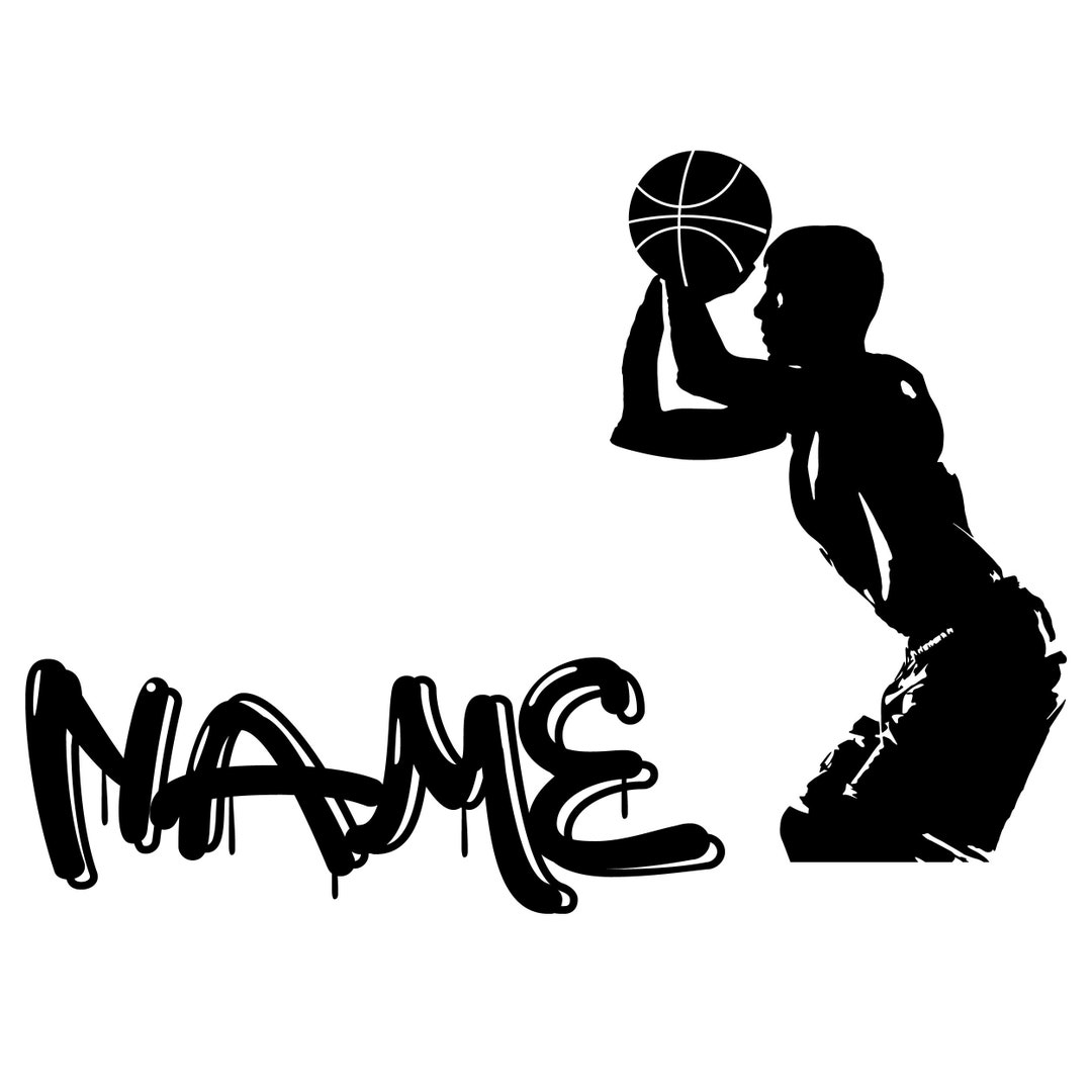 Player of Basketball Name Decal for Car Window - Personalized ...
