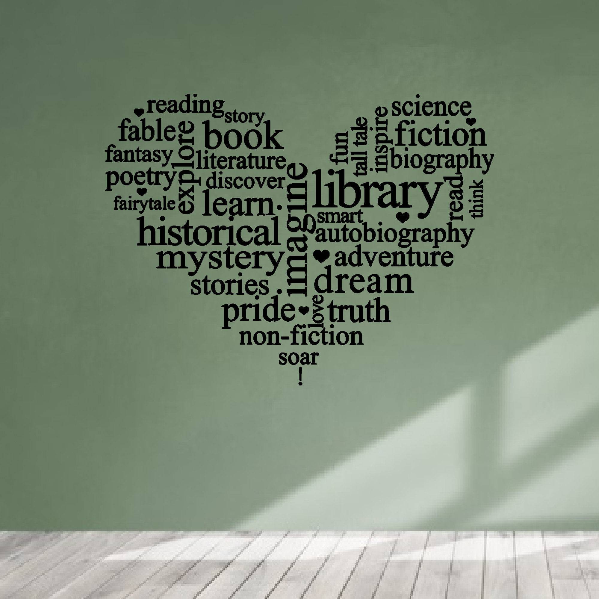 Word Cloud Heart Children Kids Read Reading Book Library - Etsy