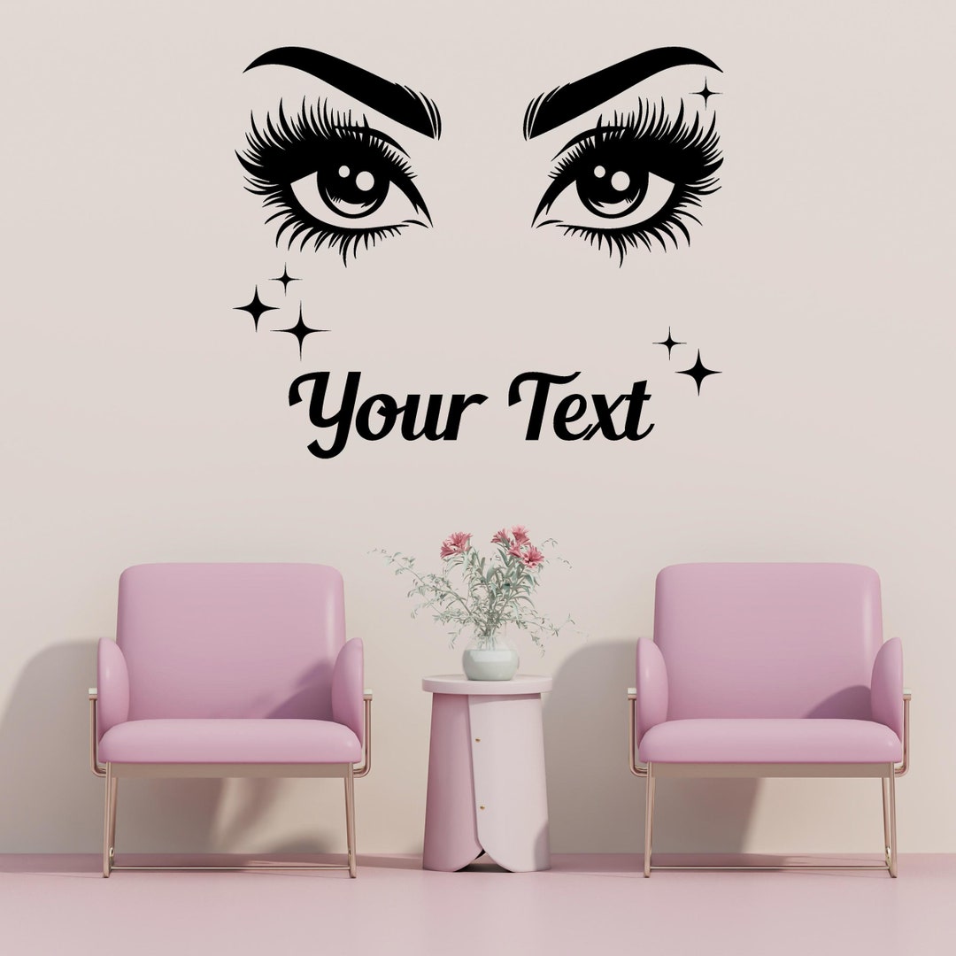 Eye Wall Decal Sticker - Eyes Wall Decal - Bedroom Wall Decal - Eyelash ...