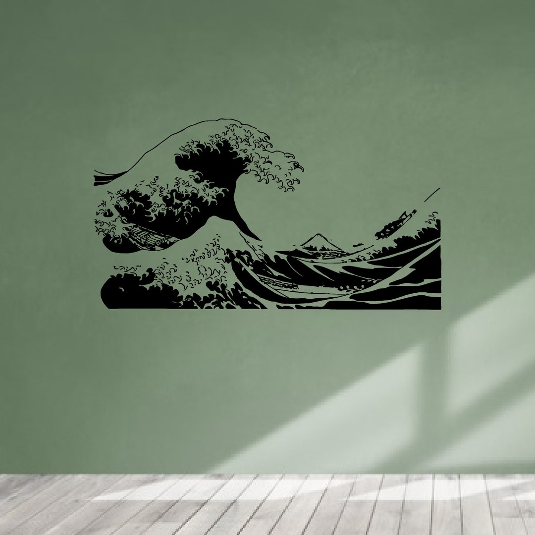 Wave Water Ocean Wall Decal Sea Sticker Vinyl Landscape Bathroom Wall ...