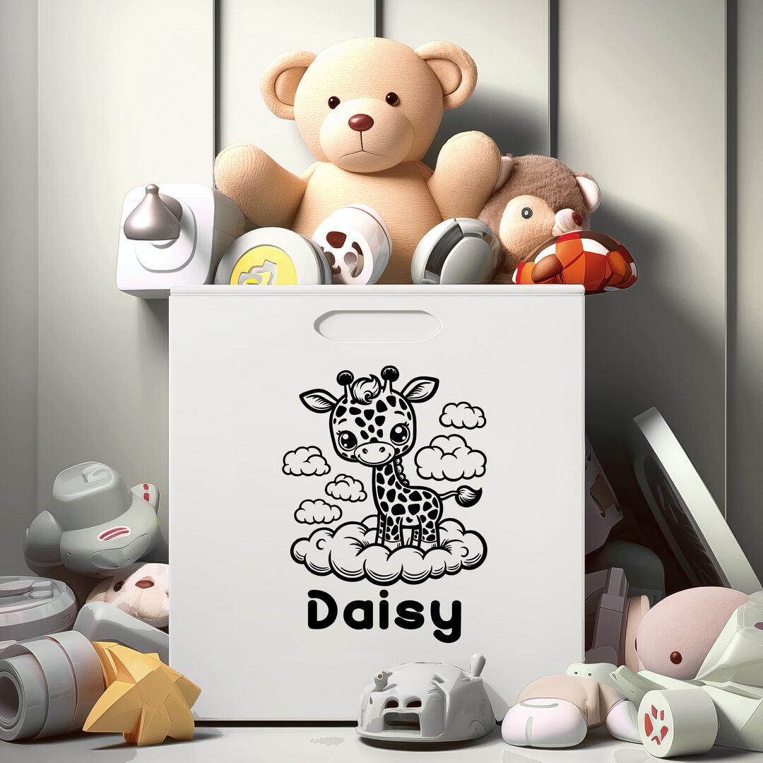 Giraffe Toy Boxes Decal Animal Toy Boxes Stickers Nursery Toy Boxes ...