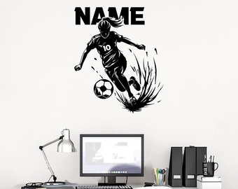 Custom Soccer Name Wall Decal - Wall Decals Soccer - Custom Name Wall ...