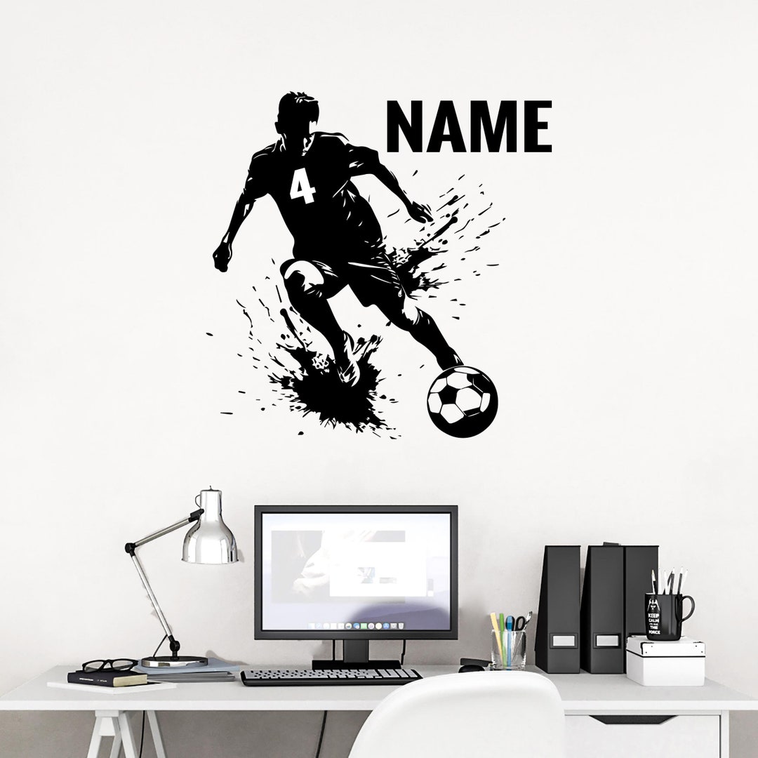 Custom Soccer Name Wall Decal - Personalized Custom Vinyl Wall Decal ...