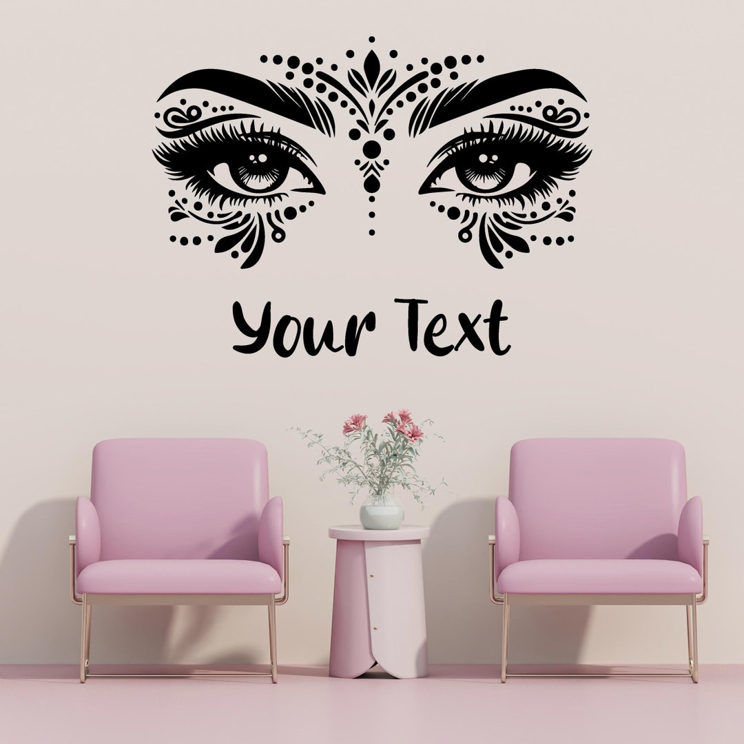Eyelash Window Decal - Bedroom Wall Decal - Makeup Decals for Walls ...