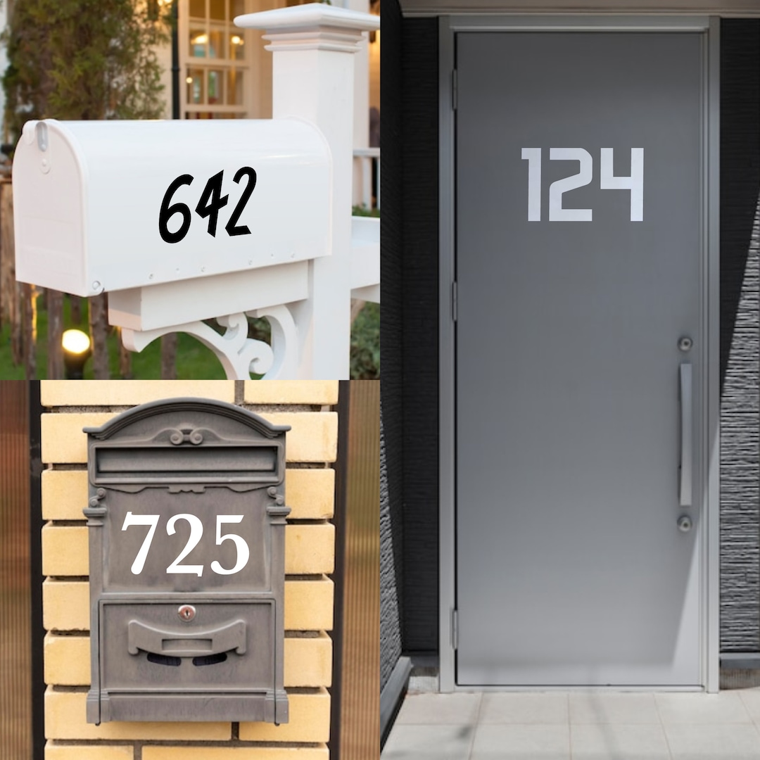 Personalized Mailbox Decals - Custom Address Numbers for House - Vinyl ...
