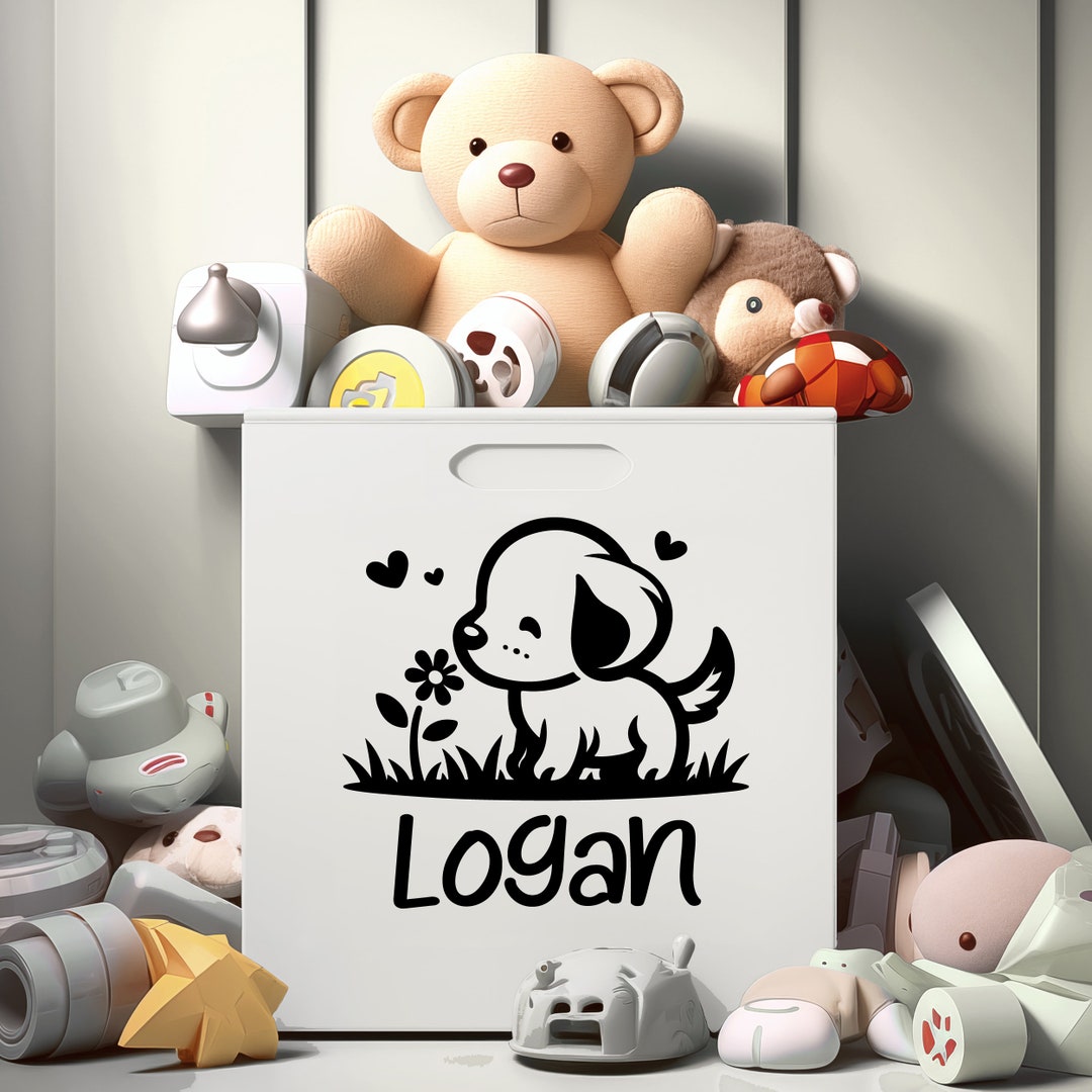 Dog Toy Box Stickers Custom Name Toy Box Decals for Kids Nursery Toy ...