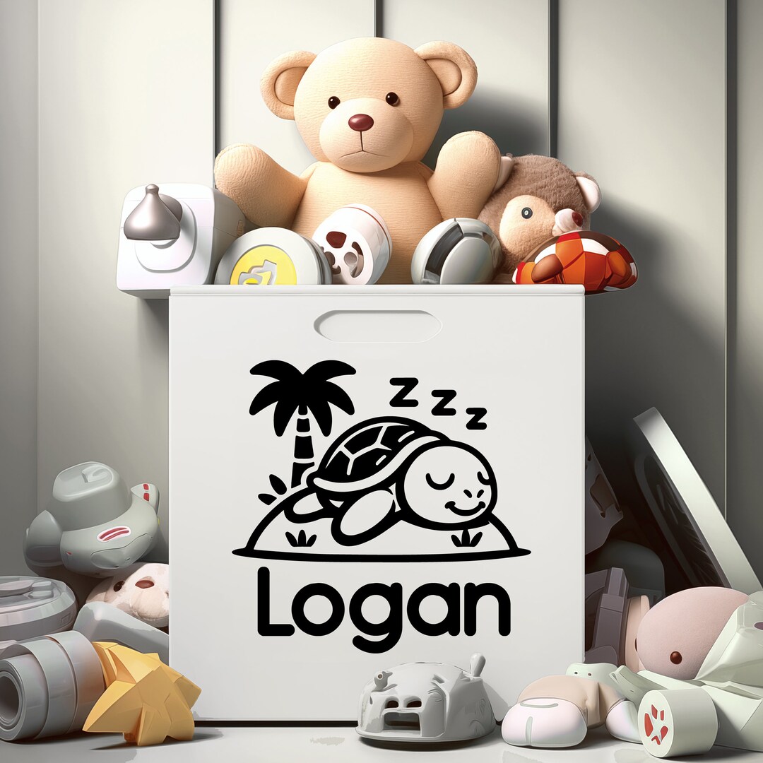 Sea Turtle Toy Box Stickers Personalized Nursery Toy Box Stickers ...