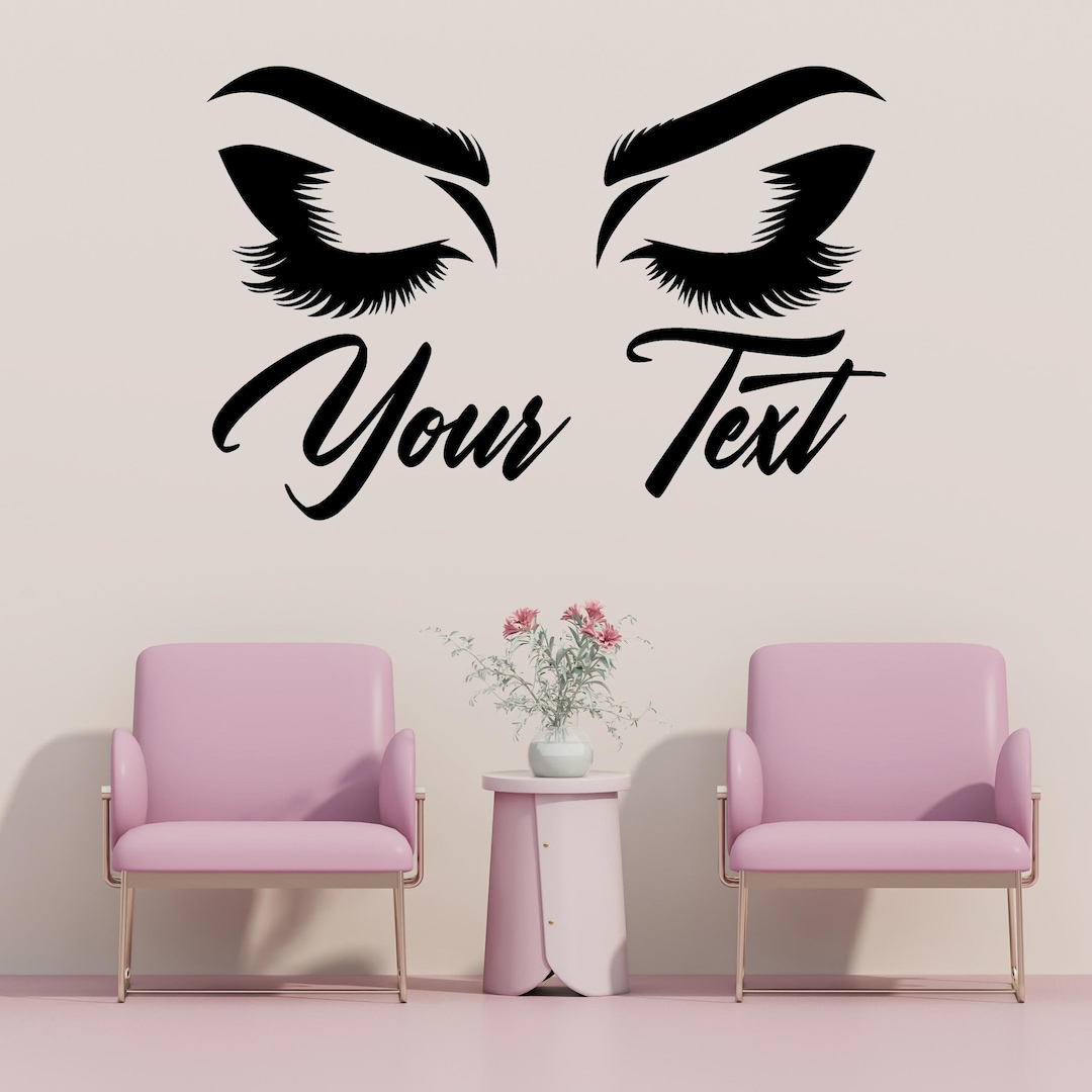 Eyelash Wall Sticker - Eye Lash Wall Decal - Wall Decals for Salon ...