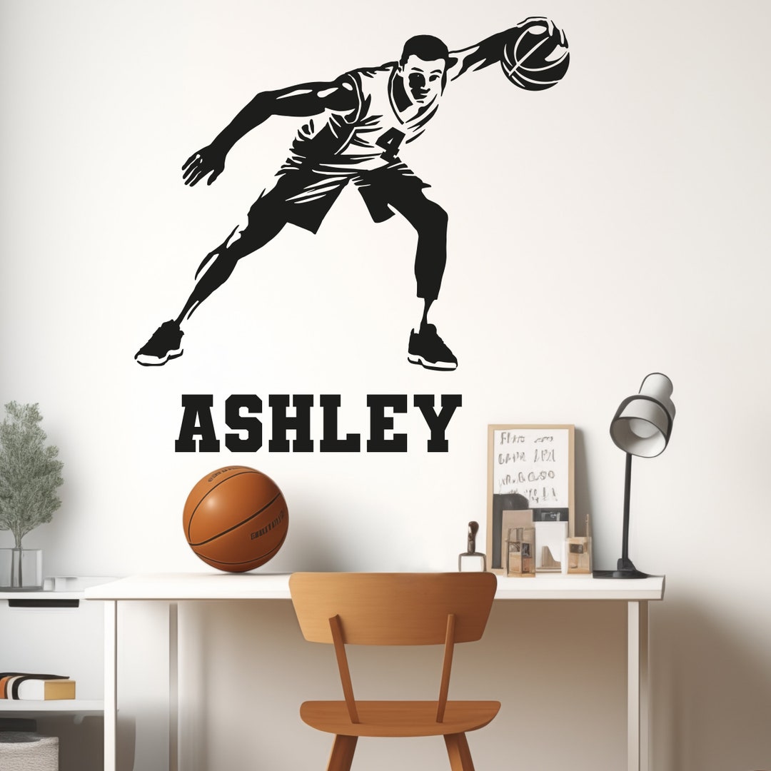 Basketball Player Stickers Personalized Basketball Wall Decals for Boys ...