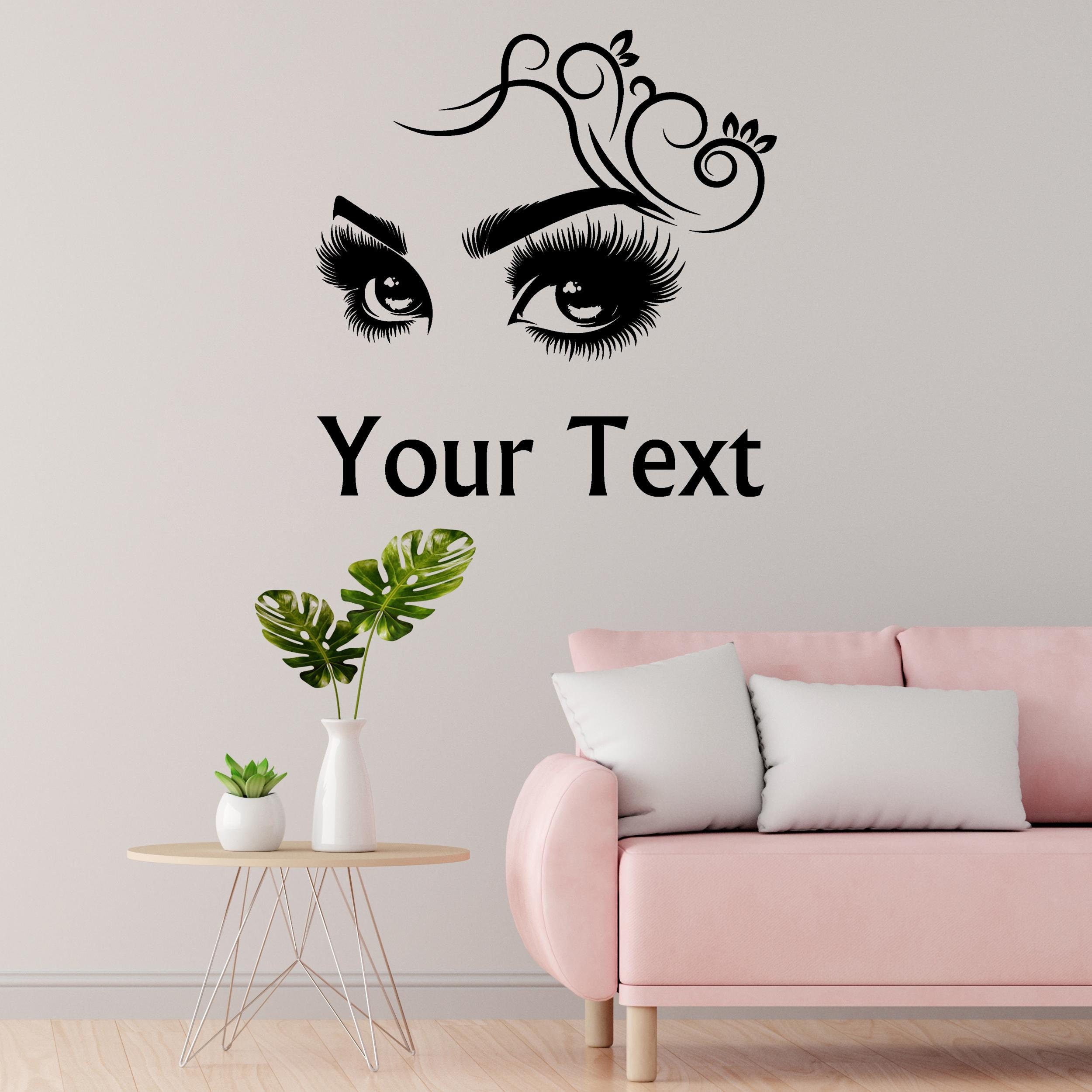 Eyelash Decal Wall - Makeup Room Decal - Salon Wall Stickers - Wall ...