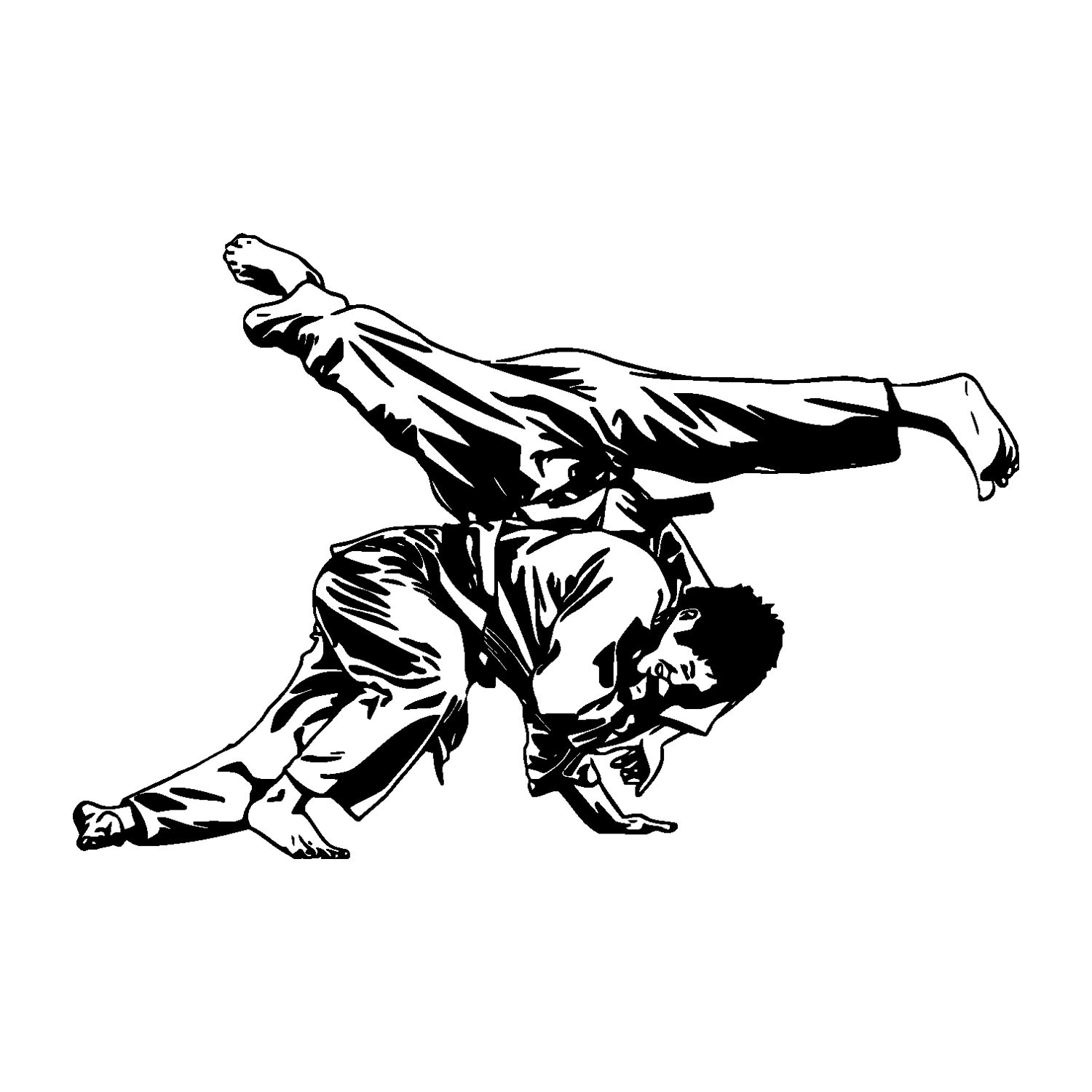 Judo Wall Decal Sport Vinyl Sticker Wall Decor Removable Waterproof ...