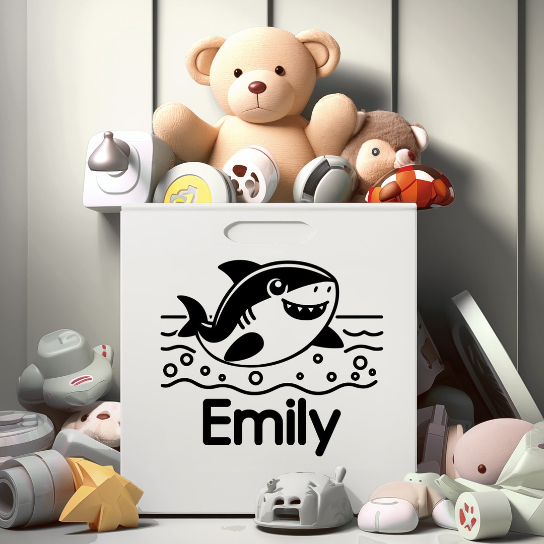 Baby Shark Name Toy Boxes Decal Baby Shark Toy Boxes Decals Animal Toy ...