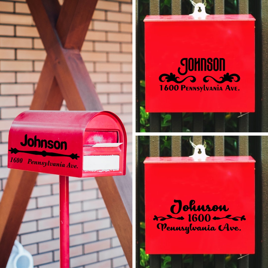 Personalized Mailbox Decals With Custom House Address Numbers - Set of ...