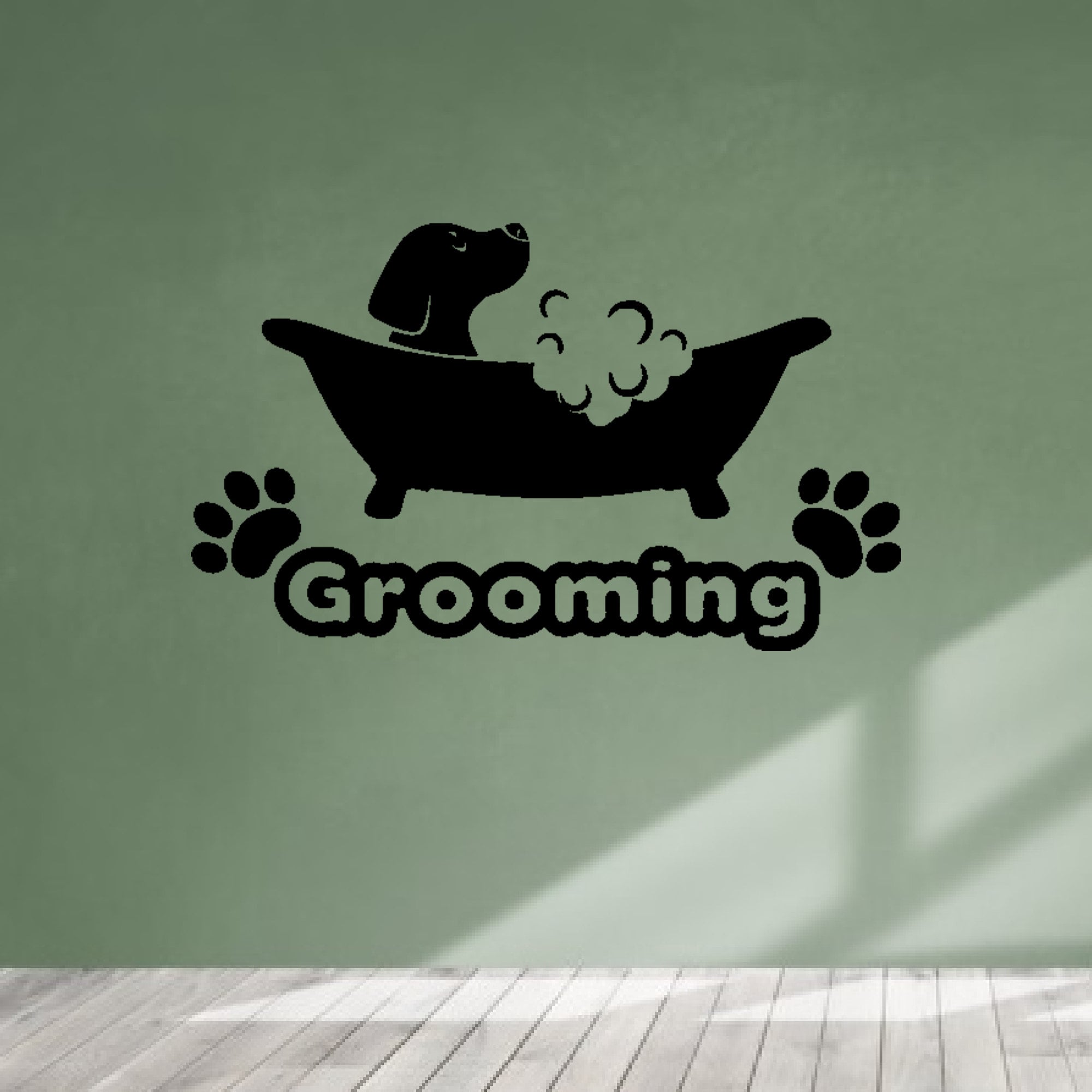 Pets Beauty Salon Wall Decal Grooming Dog Puppy Bath Vinyl Stickers ...