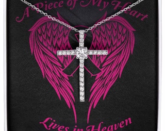 Breast Cancer Cross Necklace - Etsy