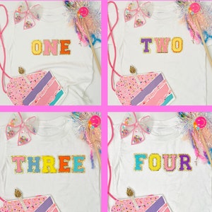 Birthday Girl Patch Shirt, Girls Chenille Patch Shirt, Patch Shirt, ONE Tee, Toddler Girls ...