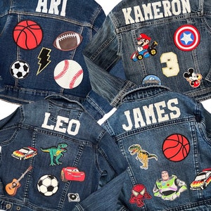 Boys Letter Patch Jean Jacket | Name Patch Jacket | Toddler Boys Custom ...