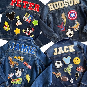 Boys Letter Patch Jean Jacket | Name Patch Jacket | Toddler Boys Custom ...