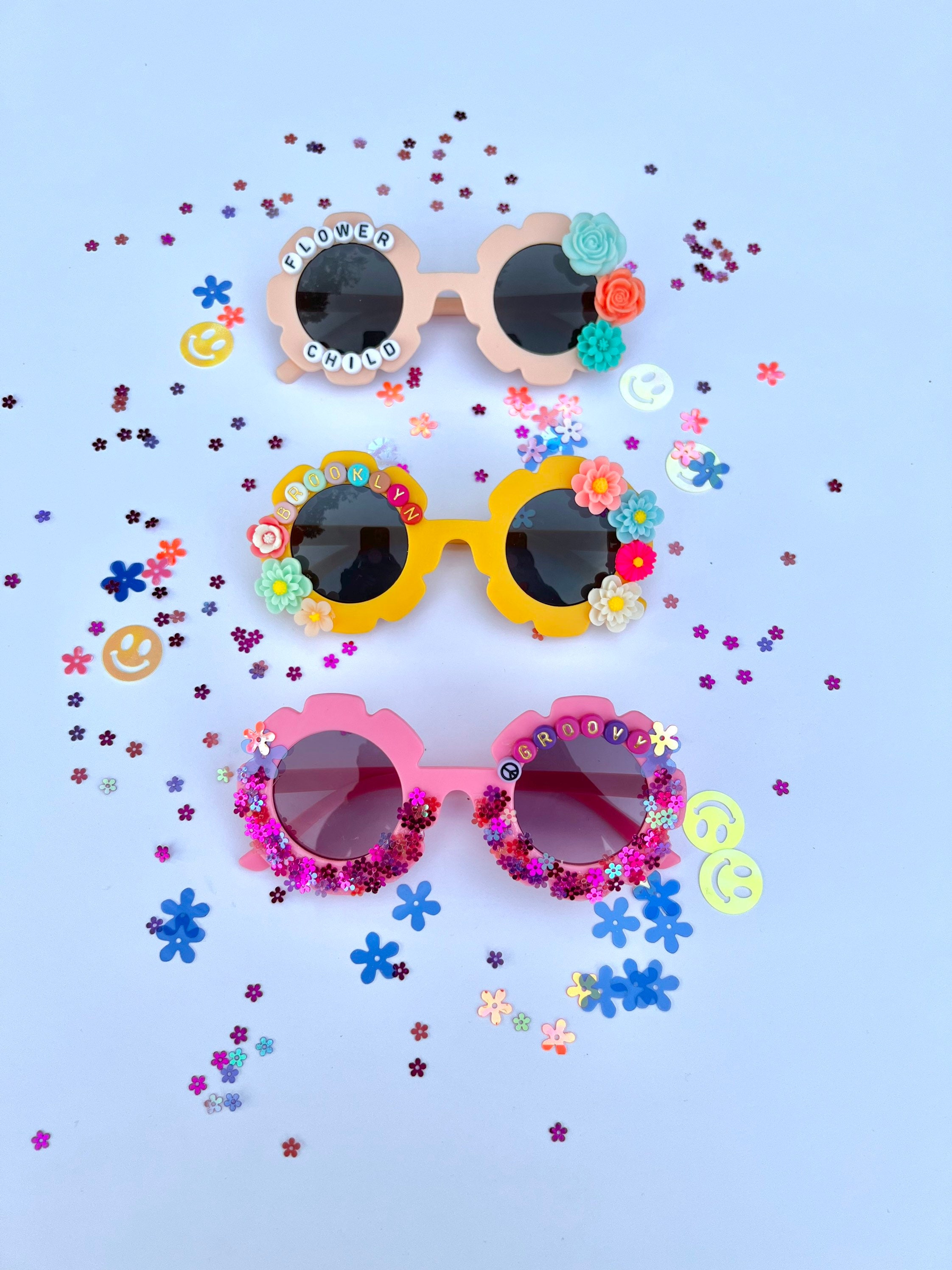 Custom Sunglasses | Flower Sunglasses | Custom Name Sunglasses ...