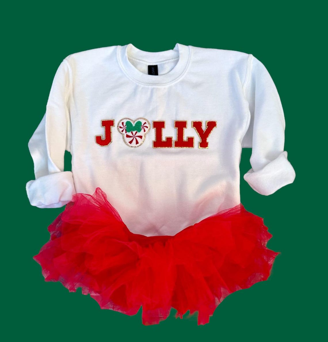 Jolly Sweatshirt, Girls Chenille Patch Top, Holly Jolly Shirt, Patch ...
