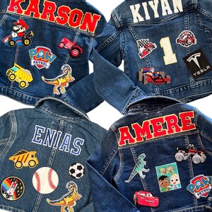 Boys Letter Patch Jean Jacket | Name Patch Jacket | Toddler Boys Custom ...
