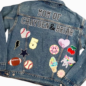 Womans Letter Patch Jean Jacket, Name Patch Jacket, Womans Custom Jean ...