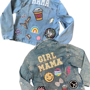 Womans Letter Patch Jean Jacket, Name Patch Jacket, Womans Custom Jean ...