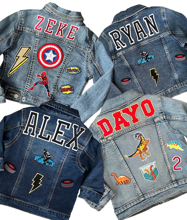 Boys Letter Patch Jean Jacket Name Patch Jacket Toddler - Etsy