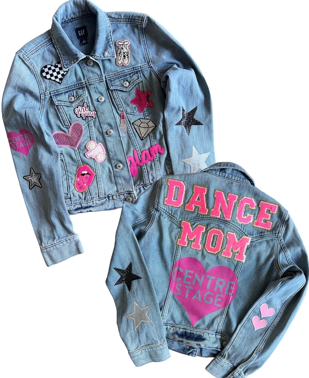 Womans Letter Patch Jean Jacket, Name Patch Jacket, Womans Custom Jean ...