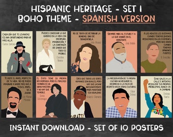 Hispanic Heritage Month Posters set 2 Boho Theme SPANISH - Etsy