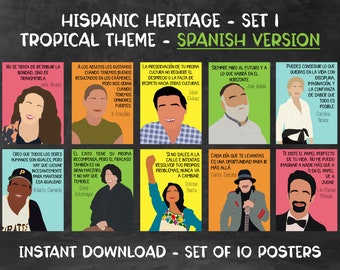Hispanic Heritage Month Posters [set 2] - Boho Theme - SPANISH VERSION ...