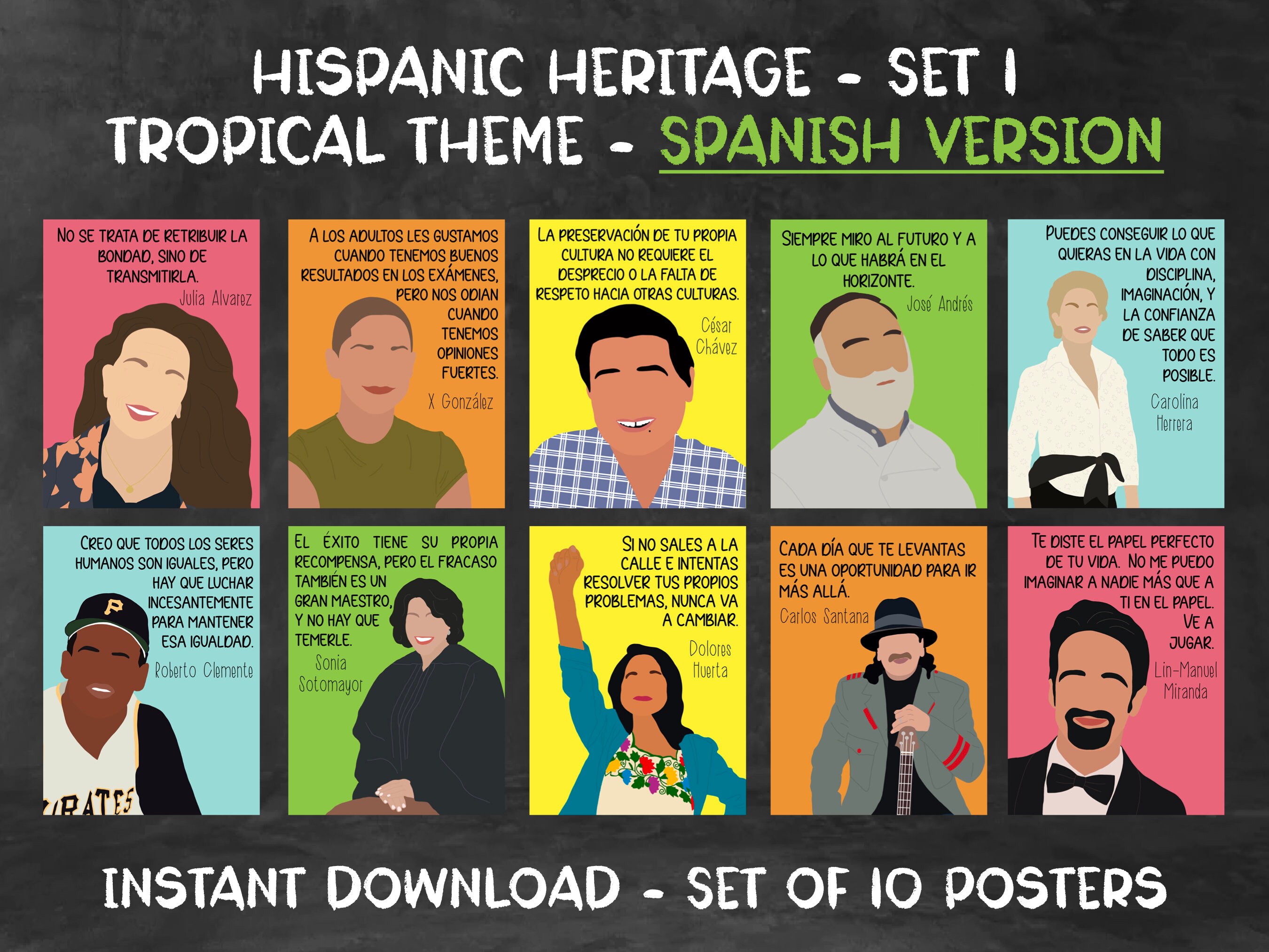 Hispanic Heritage Month Posters [set 2] - Boho Theme - SPANISH VERSION ...