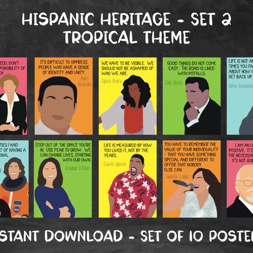Hispanic Heritage Month Posters set 1 Groovy Theme - Etsy