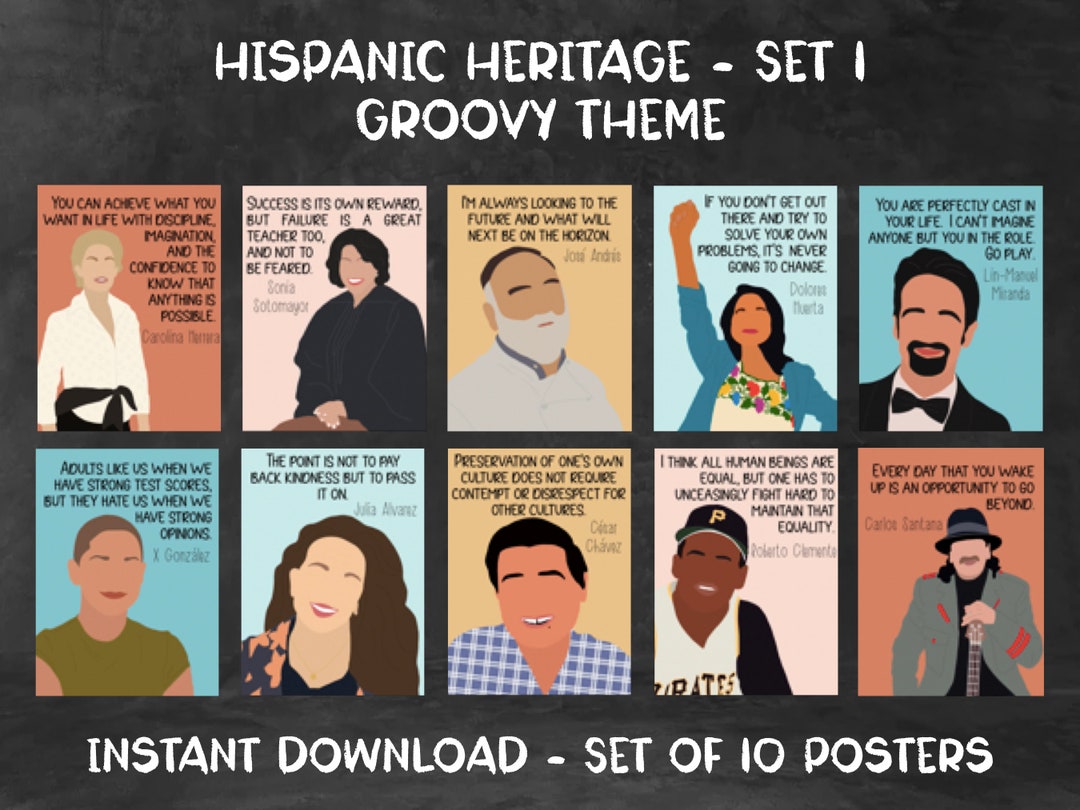 Hispanic Heritage Month Posters [set 1] - Groovy Theme - Etsy