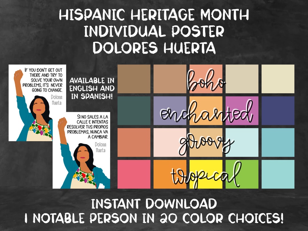 Hispanic Heritage Month [individual Poster Series] - Dolores Huerta - Etsy