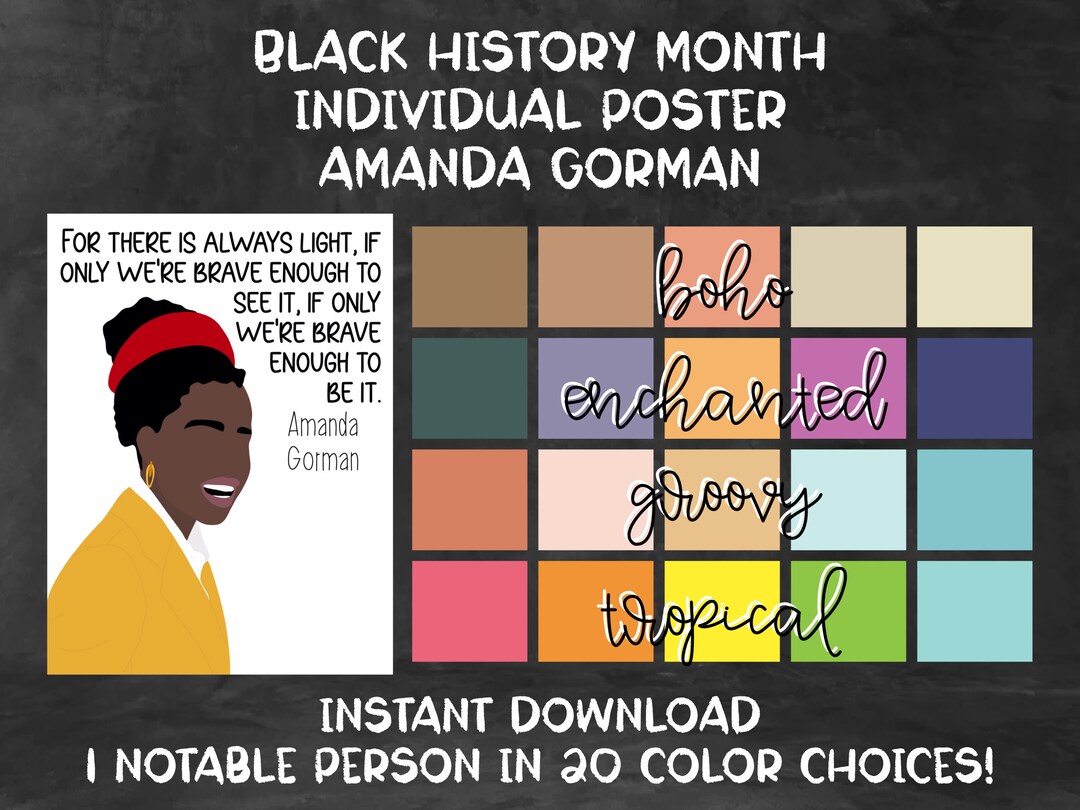 Black History Month [individual Poster Series] - Amanda Gorman - Etsy
