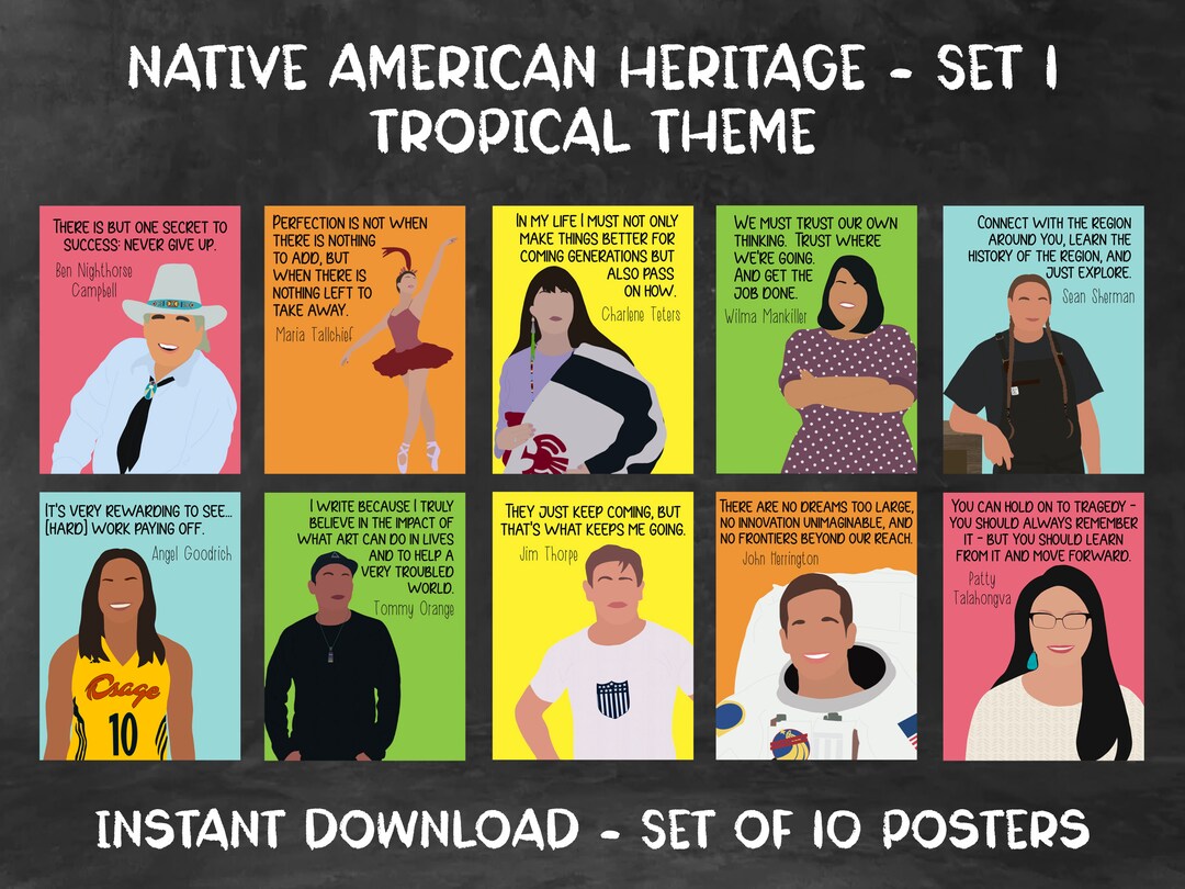Native American Heritage Month Posters [set 1] - Tropical Theme - Etsy