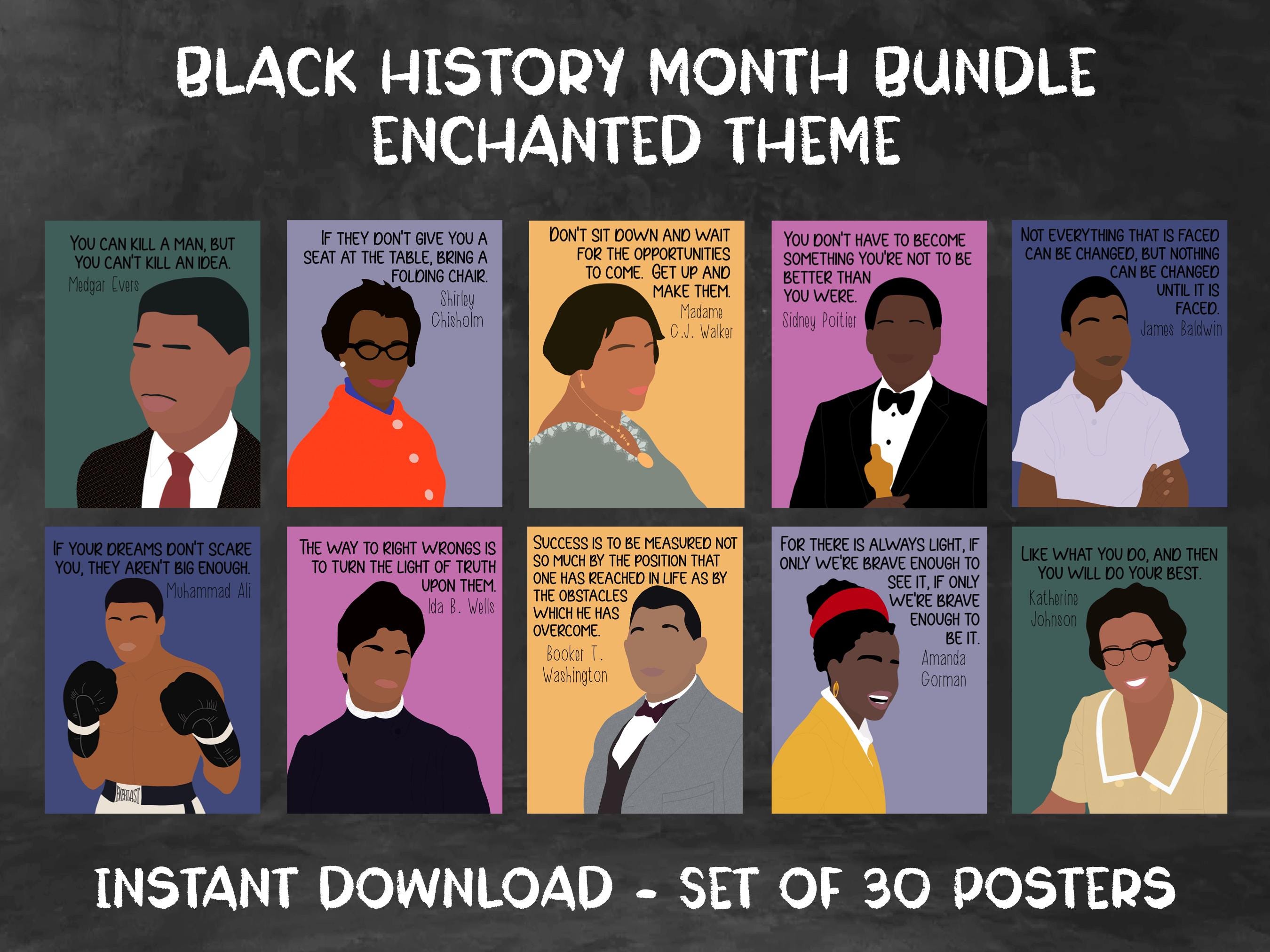 Black History Month Poster Bundle - Enchanted Theme - Etsy