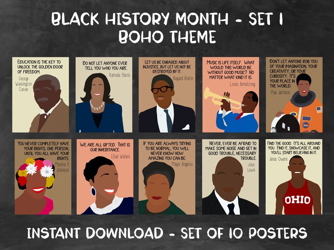 Black History Month Posters [set 1] - Boho Theme - Etsy