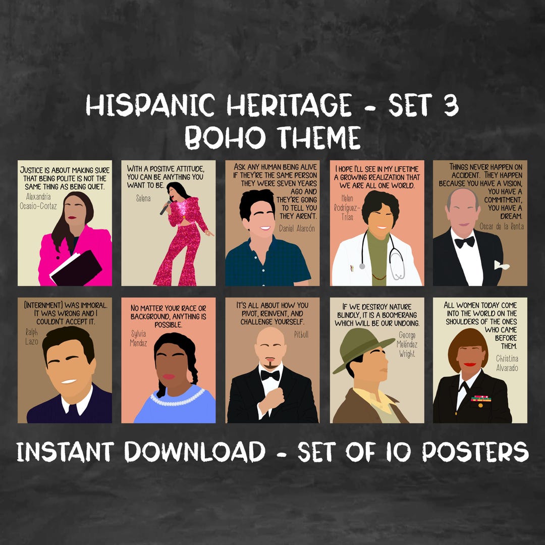 Hispanic Heritage Month Posters [set 3] - Boho Theme - Etsy