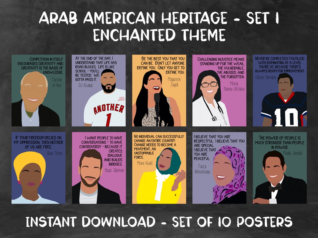 Arab American Heritage Month Posters [set 1] - Enchanted Theme - Etsy