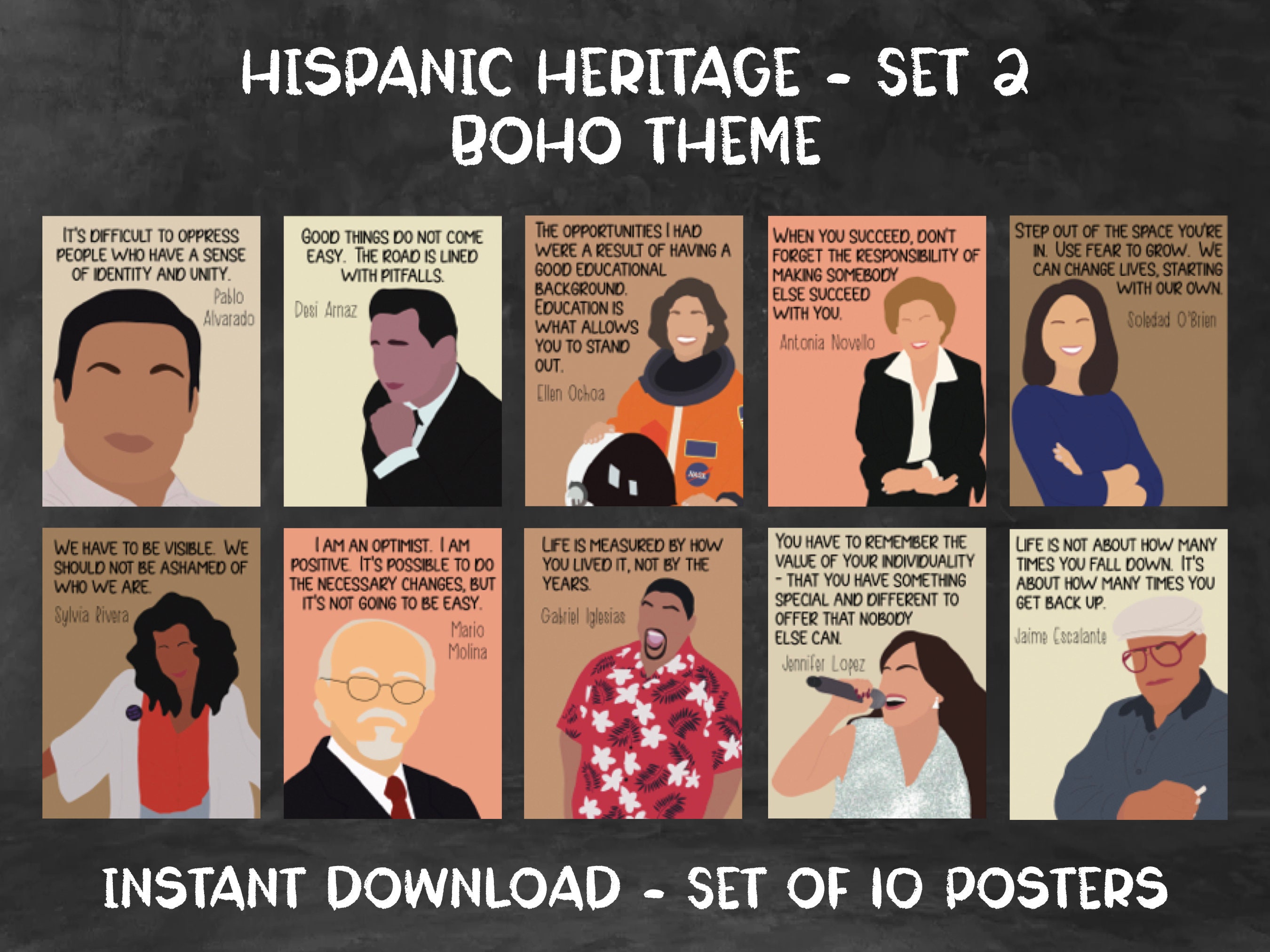 Hispanic Heritage Month Posters [set 2] - Boho Theme - Etsy