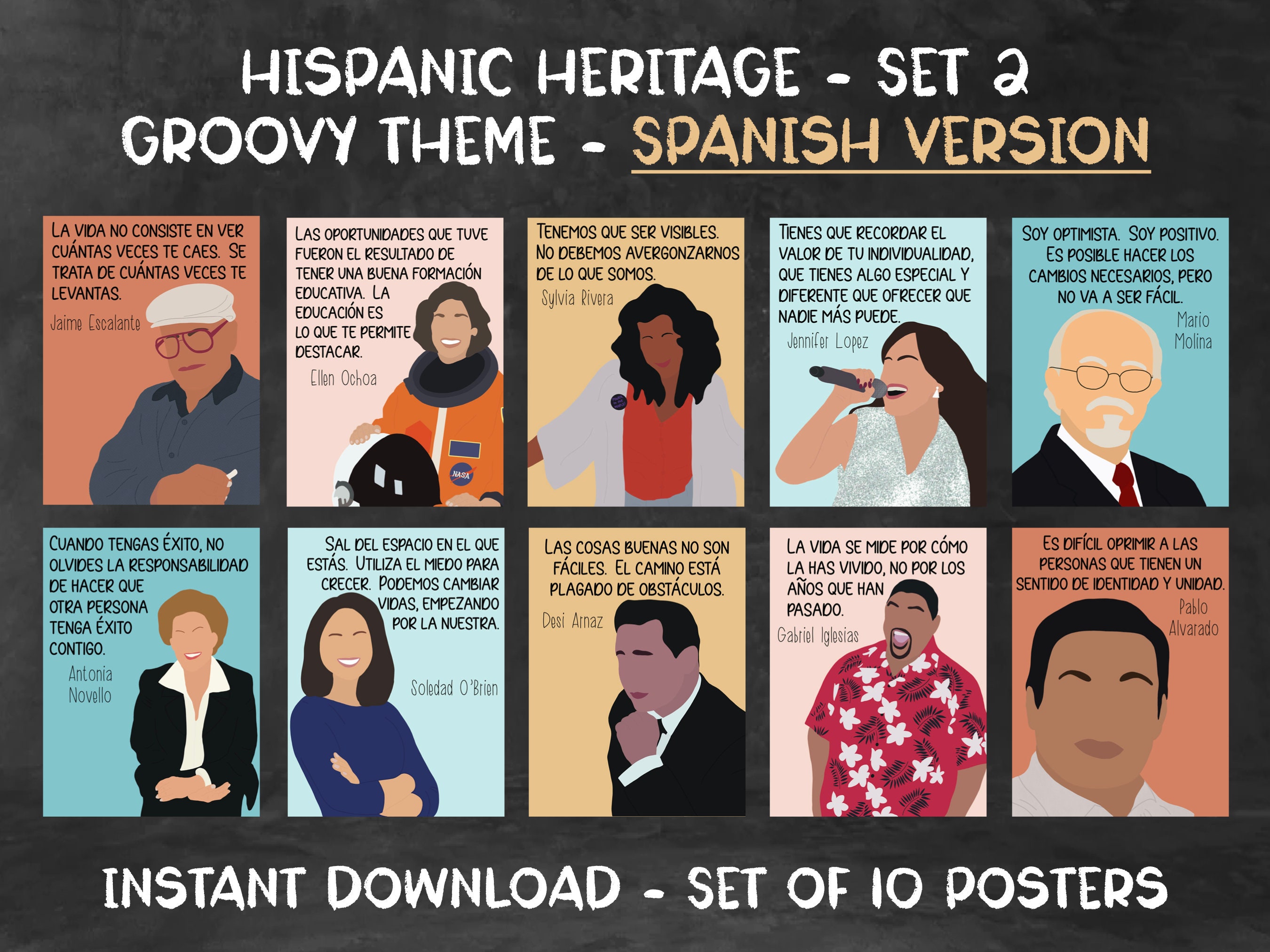 Hispanic Heritage Month Posters [set 2] - Boho Theme - SPANISH VERSION ...