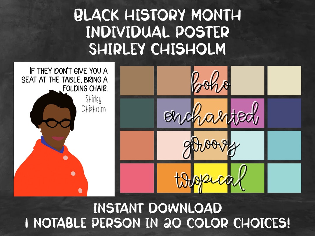 Black History Month [individual Poster Series] - Shirley Chisholm - Etsy