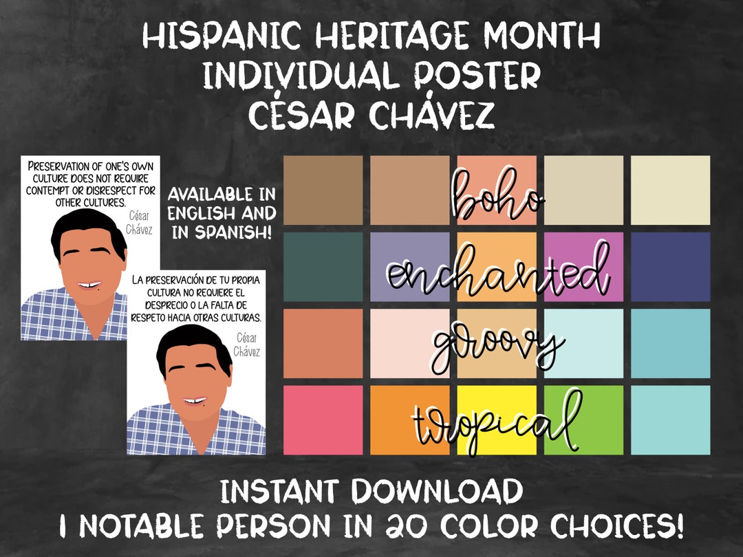 Hispanic Heritage Month [individual Poster Series] - Cesar Chavez - Etsy