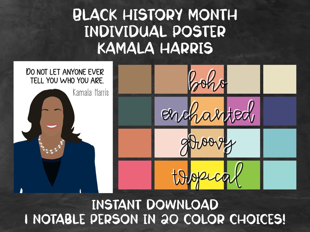 Black History Month [individual Poster Series] - Kamala Harris - Etsy