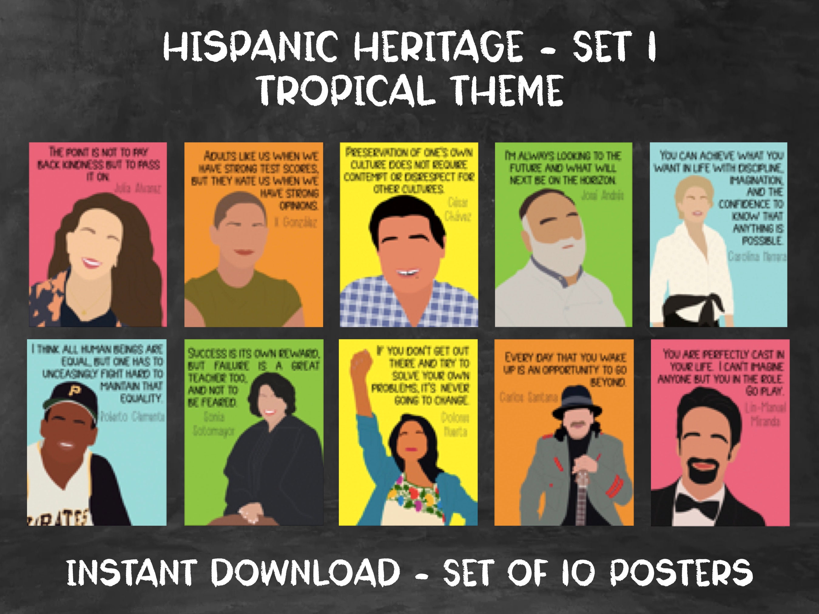 Hispanic Heritage Month Posters [set 1] - Tropical Theme - Etsy