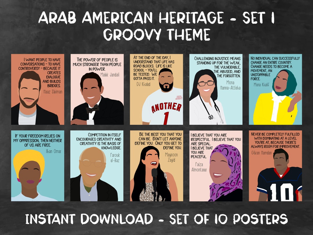 Arab American Heritage Month Posters [set 1] - Groovy Theme - Etsy