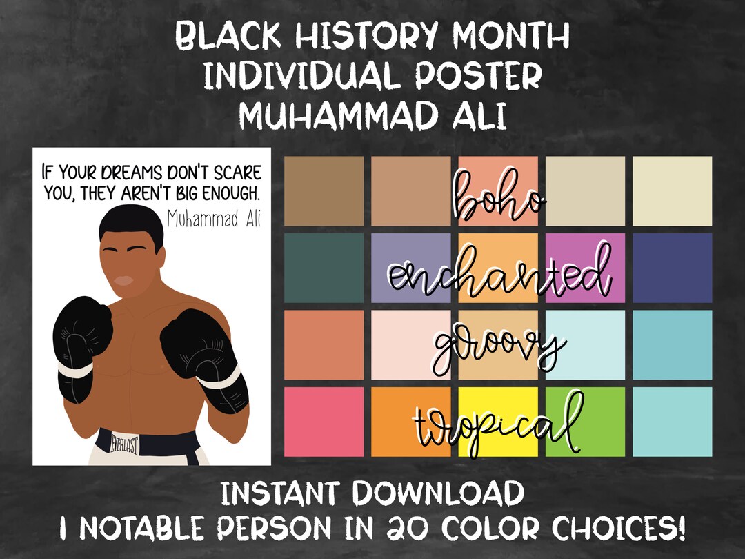 Black History Month [individual Poster Series] - Muhammad Ali - Etsy