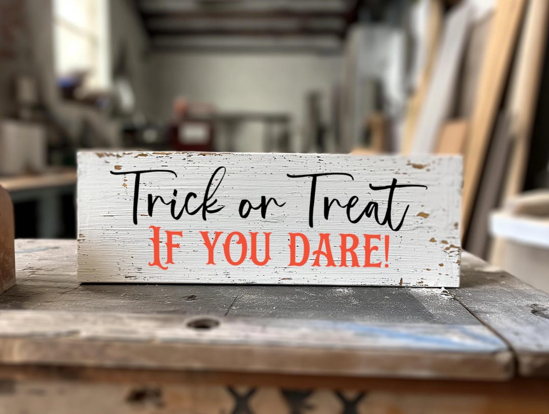 Trick or Treat If You Dare Sign – Ideal for Halloween Porch or Party ...